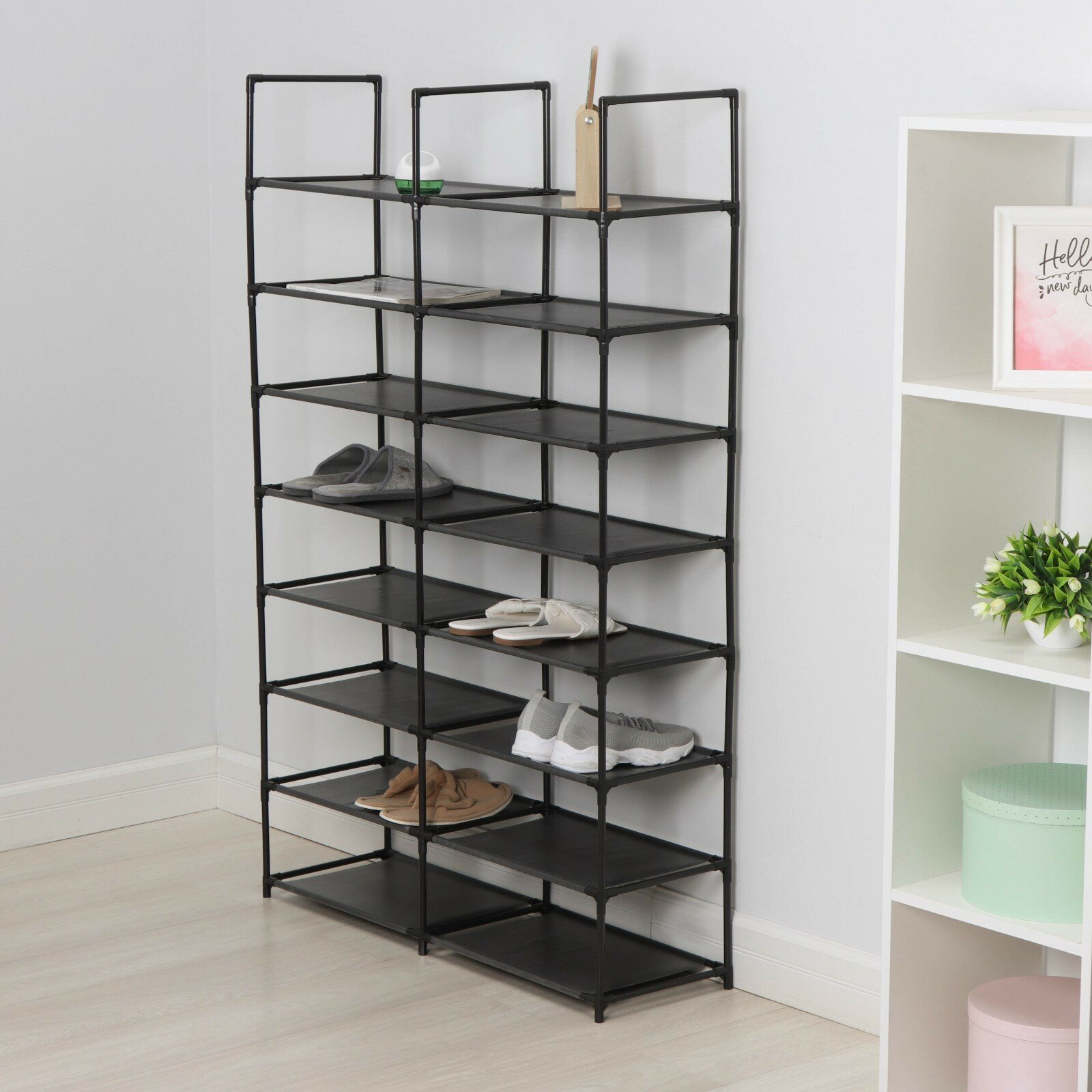 Стеллаж для хранения многофункциональный LaDоm, 90×30×142 см, чёрный