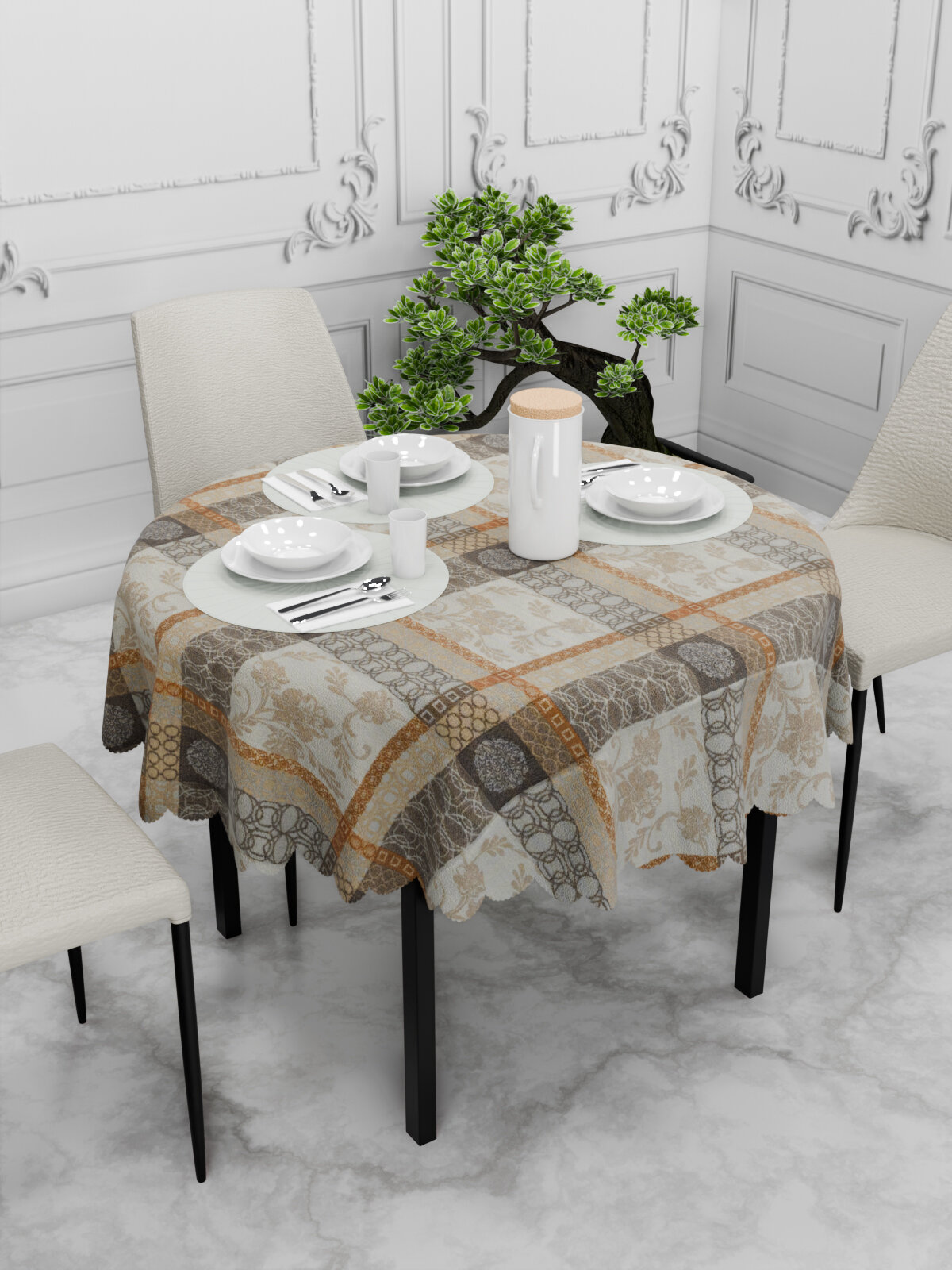 Скатерть на стол тканевая водоотталкивающая Maifon Неаполь 120x140см