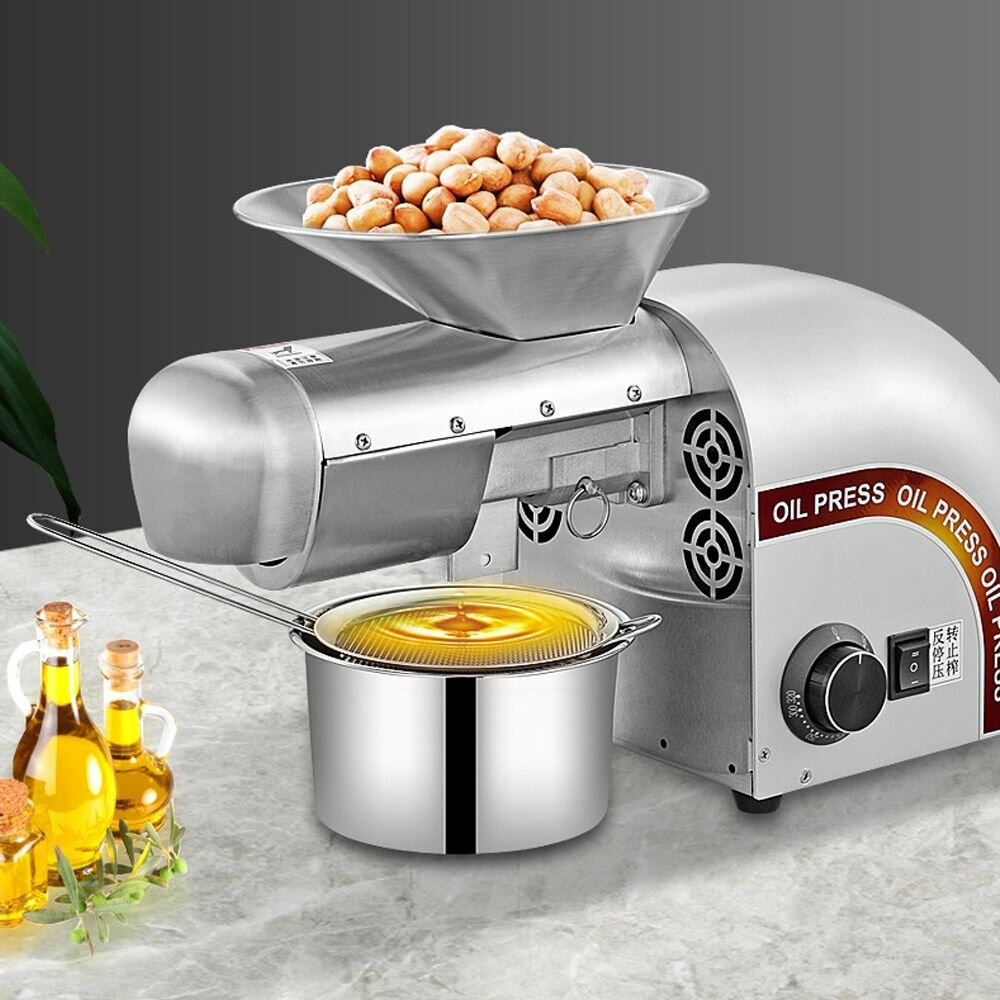 Маслопресс бытовой шнековая, серебристый, мощностью 1250 Вт