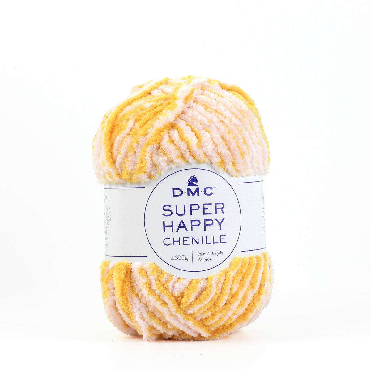 Пряжа "DMC" 8144 Super Happy Chenille 100% полиэстер 300 г 93 м 153 желто-белый