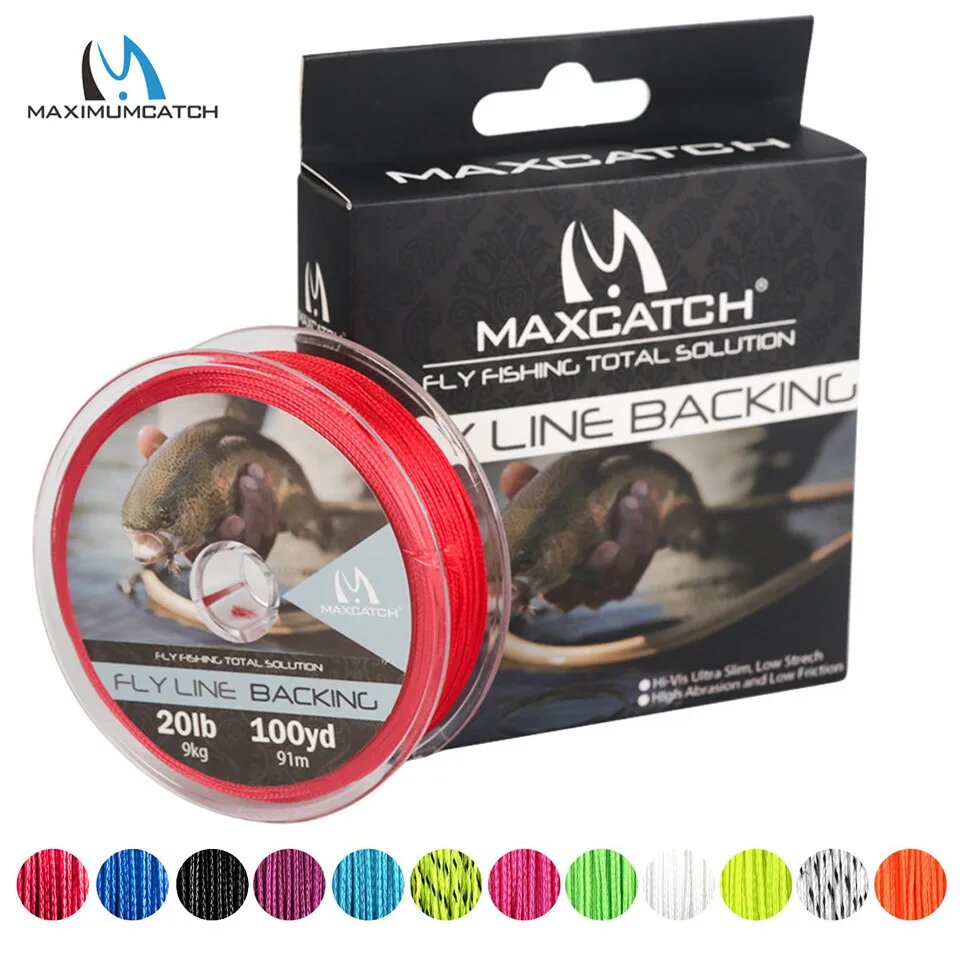 Maximumcatch плетенная леска для нахлыста 20/30 фунтов Красный, 20LB 100YARD, Red