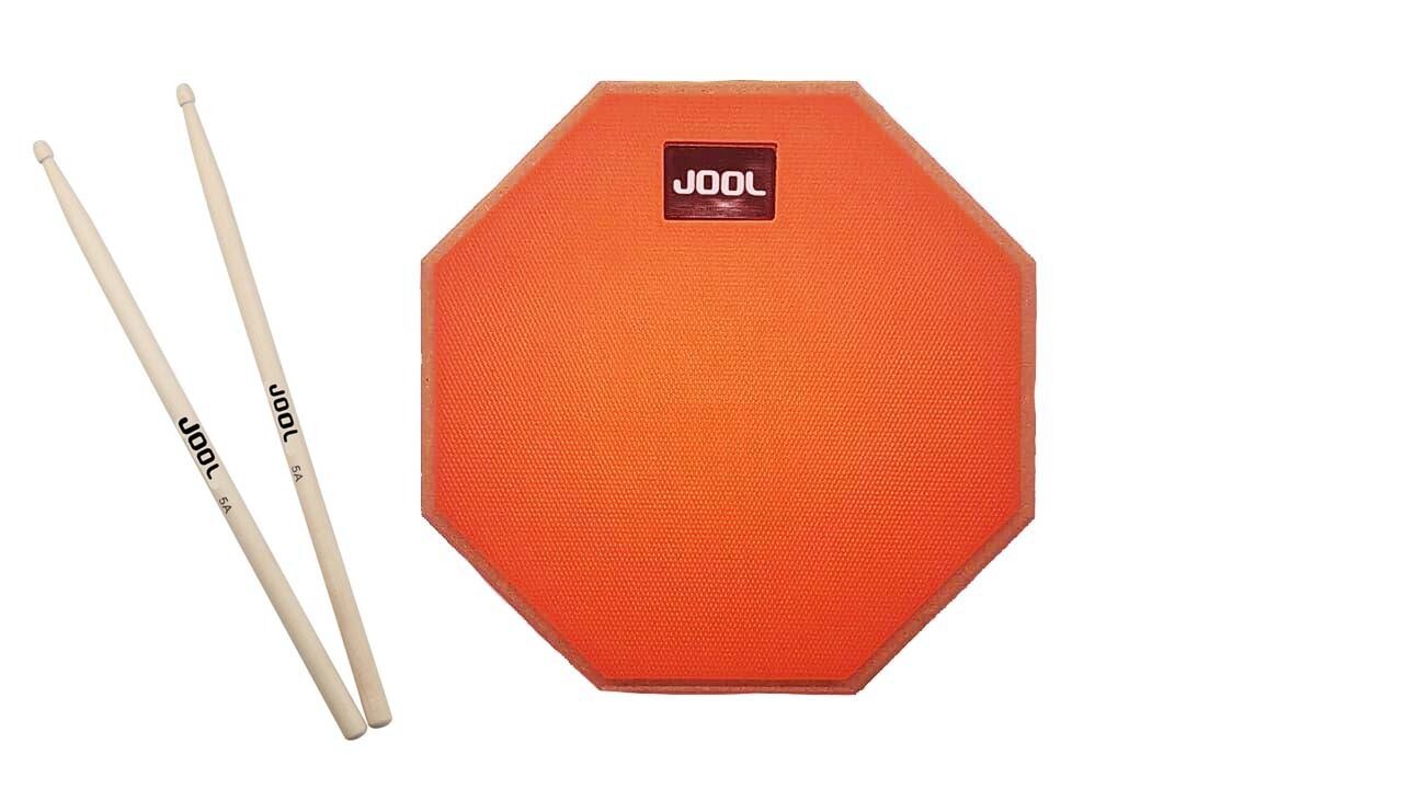 Односторонний тренировочный пэд JOOL PAD8 PACK оранжевый, с палочками 5А
