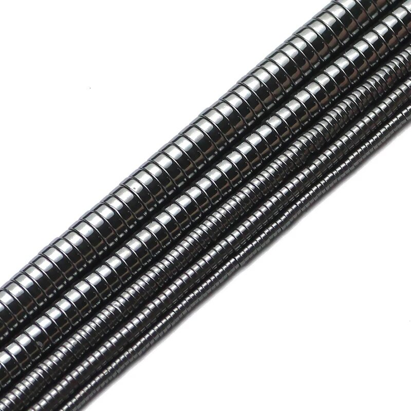 Бусины из гематита JHNBY 3/4/6/8 мм Черный, 3x1mm 335pcs, Natural black