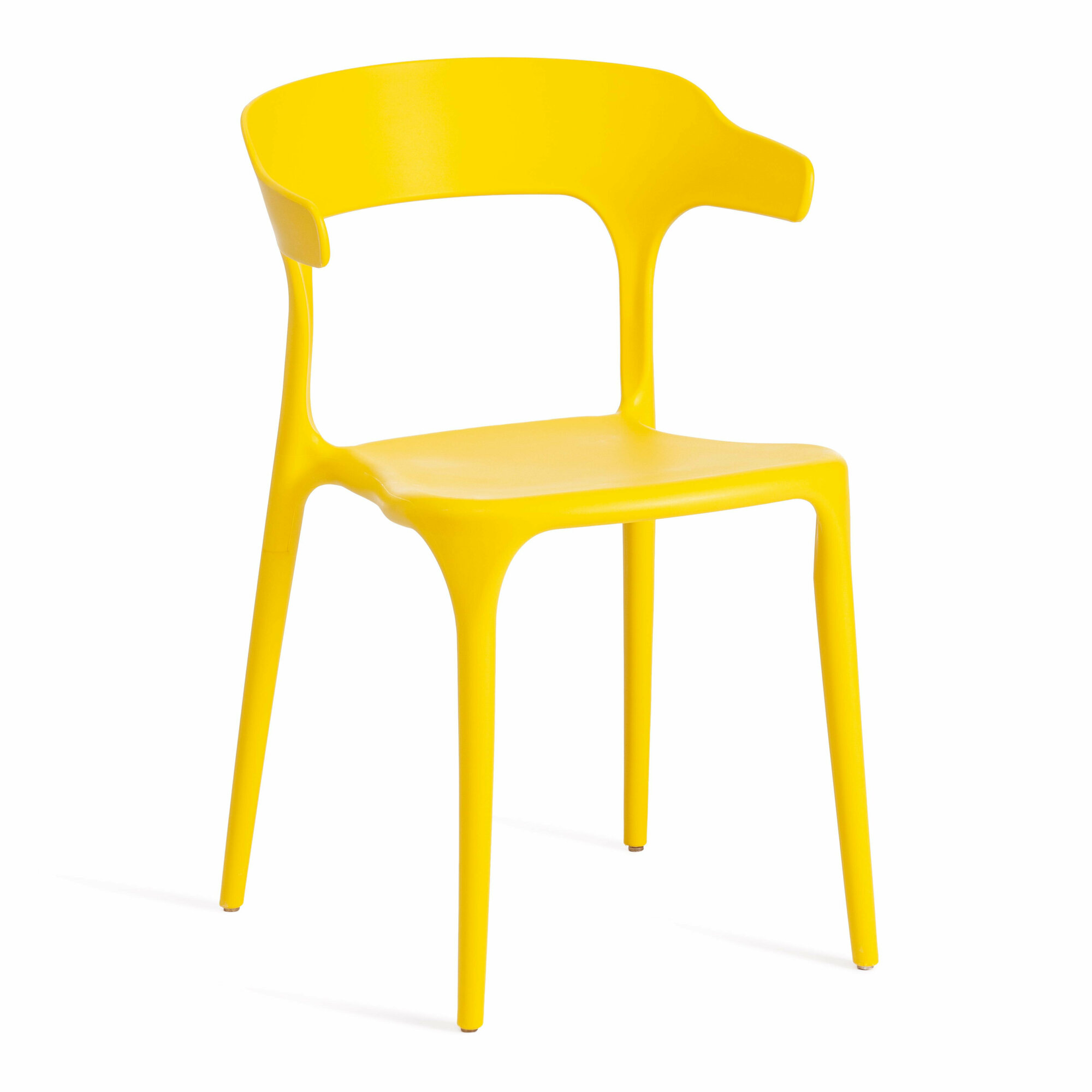 Стул для кухни со спинкой TetChair, пластик, 1 шт, желтый