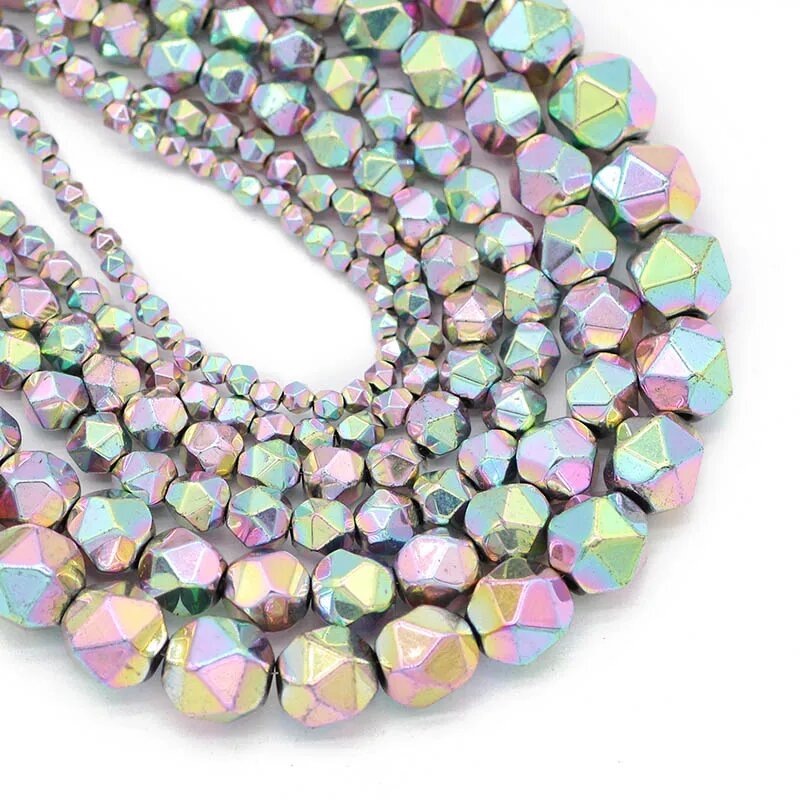 Гематитовые бусины ZHBES синие 3/4/6/8/10 мм 4MM About 95pcs, Light Purple