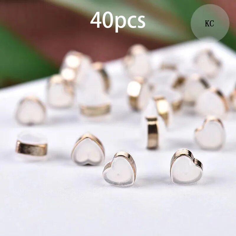 Сердечные заглушки для ушей 40pcs KC Gold
