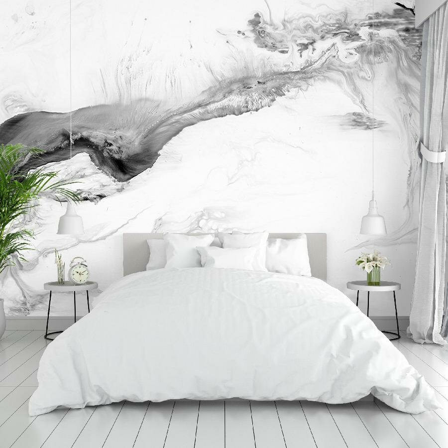Фотообои Черно-белый флюид арт 9-1421-S-Флекс 270 x 200 см (ВхШ) Бесшовные, флизелиновые, влагостойкие обои MasterFresok