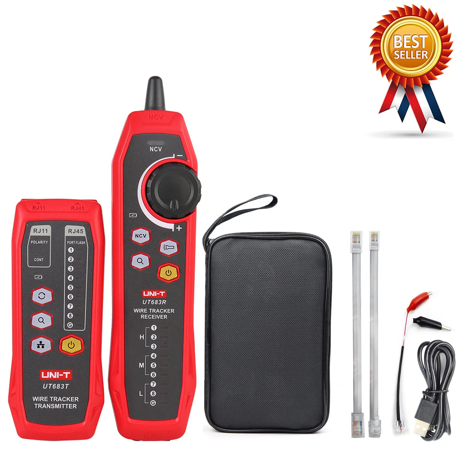 UNI-T UT683KIT Интеллектуальный сетевой искатель линии/пара/противоинтерференционный прибор для проверки линии, бесшумное выдерживаемое напряжение, 60 В постоянного тока