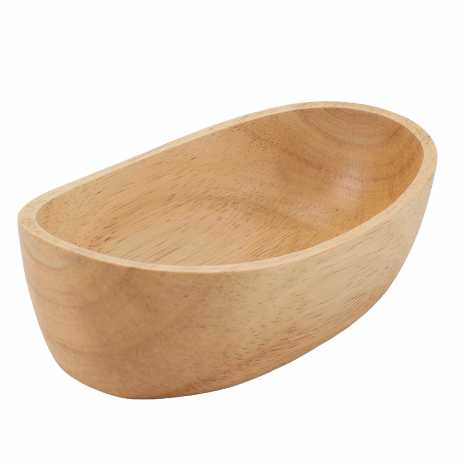 Деревянная салатница в форме лодки из каучукового дерева, 15 см