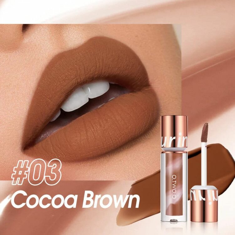 Помада для губ матовая O.TWO.O жидкая тон 03 Cocoa Brown