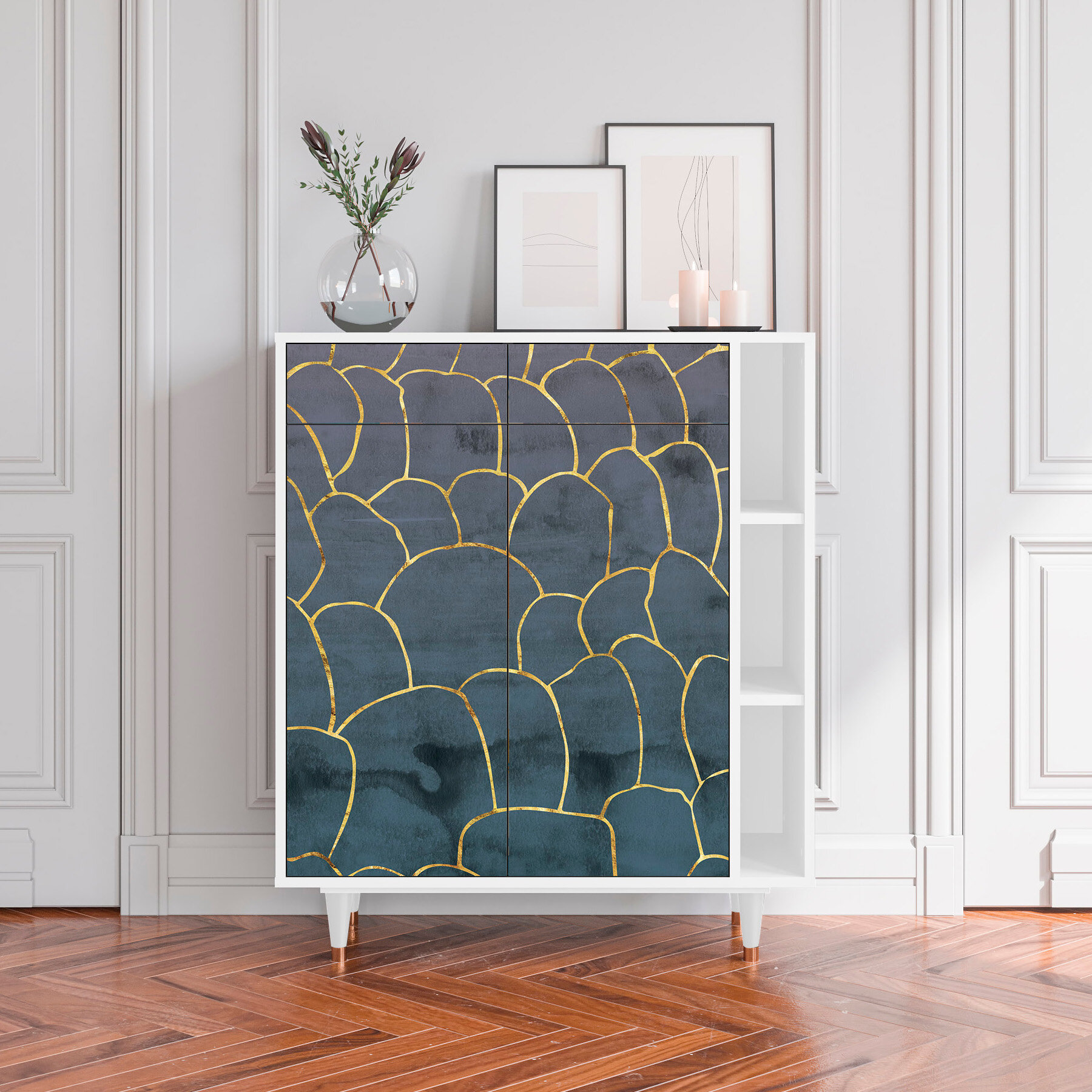 Комод - STORYZ - BS6 Blue Lagoon, Размер - 94 x 110 x 41 см, Цвет корпуса - , Белый