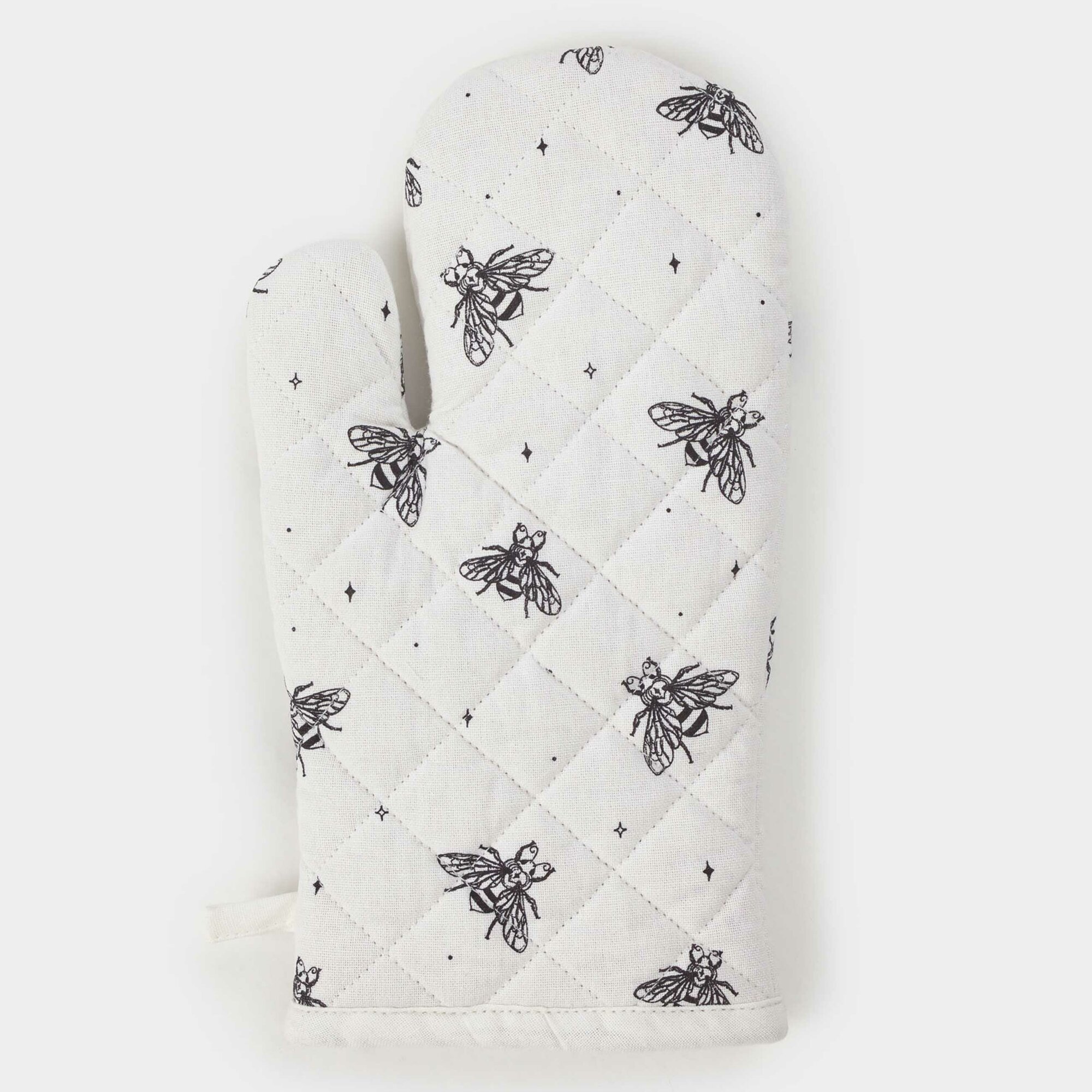 Прихватка-варежка, 17х33 см, хлопок, бежевая, Пчелы, Honey, Kuchenland