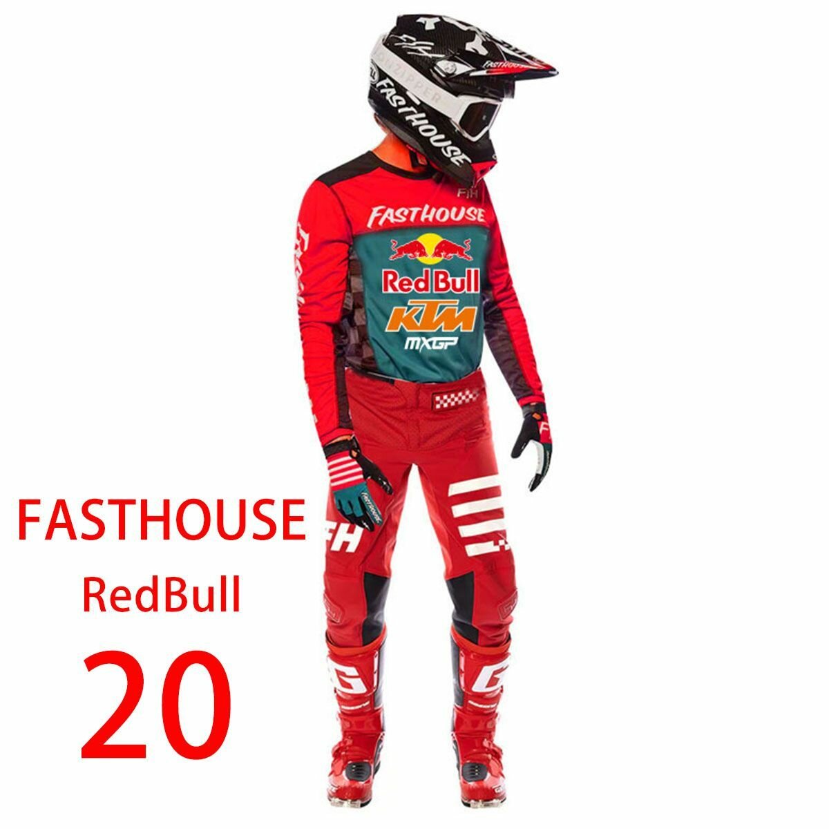Новый 2023 гоночный костюм FASTHOUS Red Bul мотокросс Джерси и штаны MX ATV Dirt Bike Gear Set мотоциклетная одежда mtb enduro