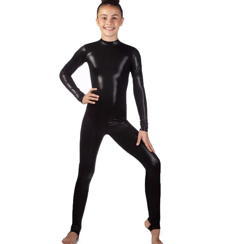 Детский блестящий металлический спандекс балетный костюм Speerise