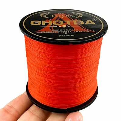 GHOTDA Плетеный шнур для рыбалки 4 нити 300 м Оранжевый, 0.6, Orange