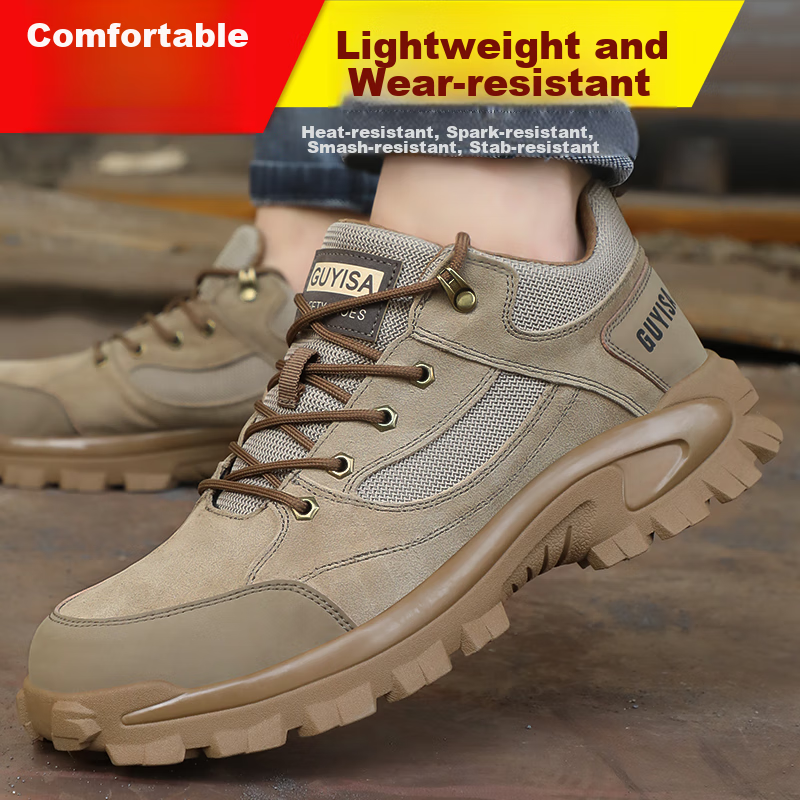 Blue Owl Shield Safety Shoes for Men, Non-Slip, Steel Toe Cap, Puncture-Resistant, Wear-Resistant, Safety Work Welding Functional Shoes D1122BN 41