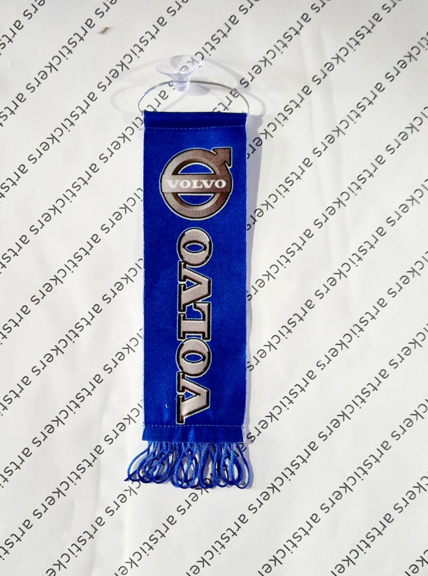 Вымпел VOLVO+девушка, двусторонний на присоске, ткань, аксессуар для авто, 5.5х20см