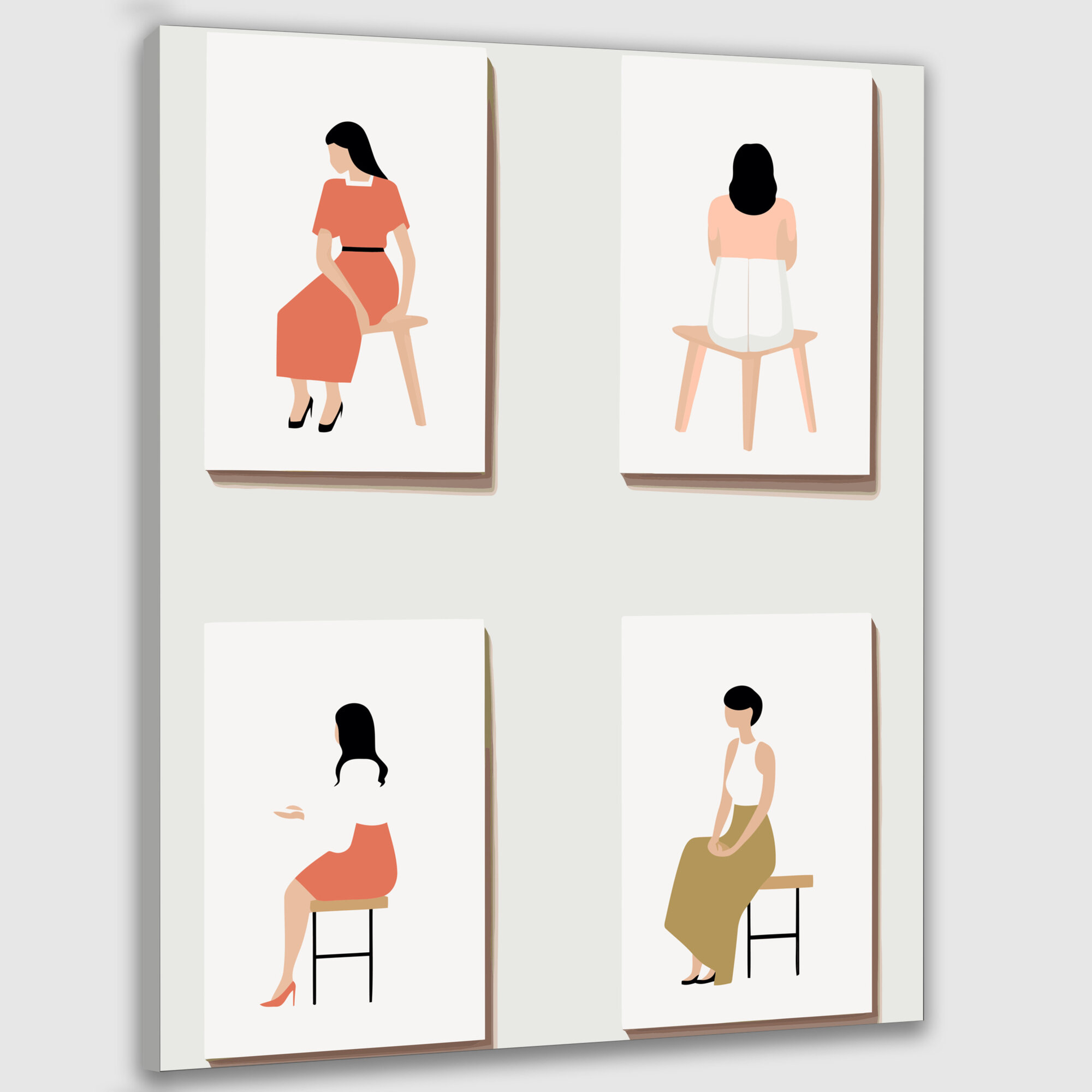 Картина по номерам 40x50 см, открытки, дружба, минимализм, четкие линии, простая цветовая палитра, маленькие жесты