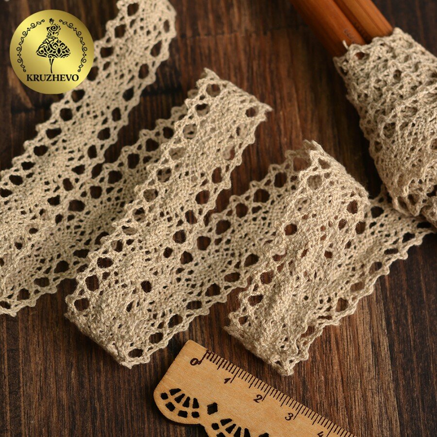 Тесьма вязаная KRUZHEVO 20мм TBY-6307-1 цв.36 св. бежевый уп.10м