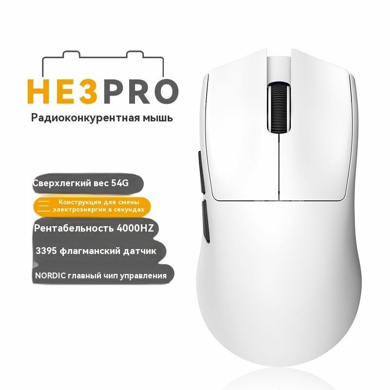 Беспроводная игровая мышь IROK HE3PRO PAW3395, Поддержка 4k