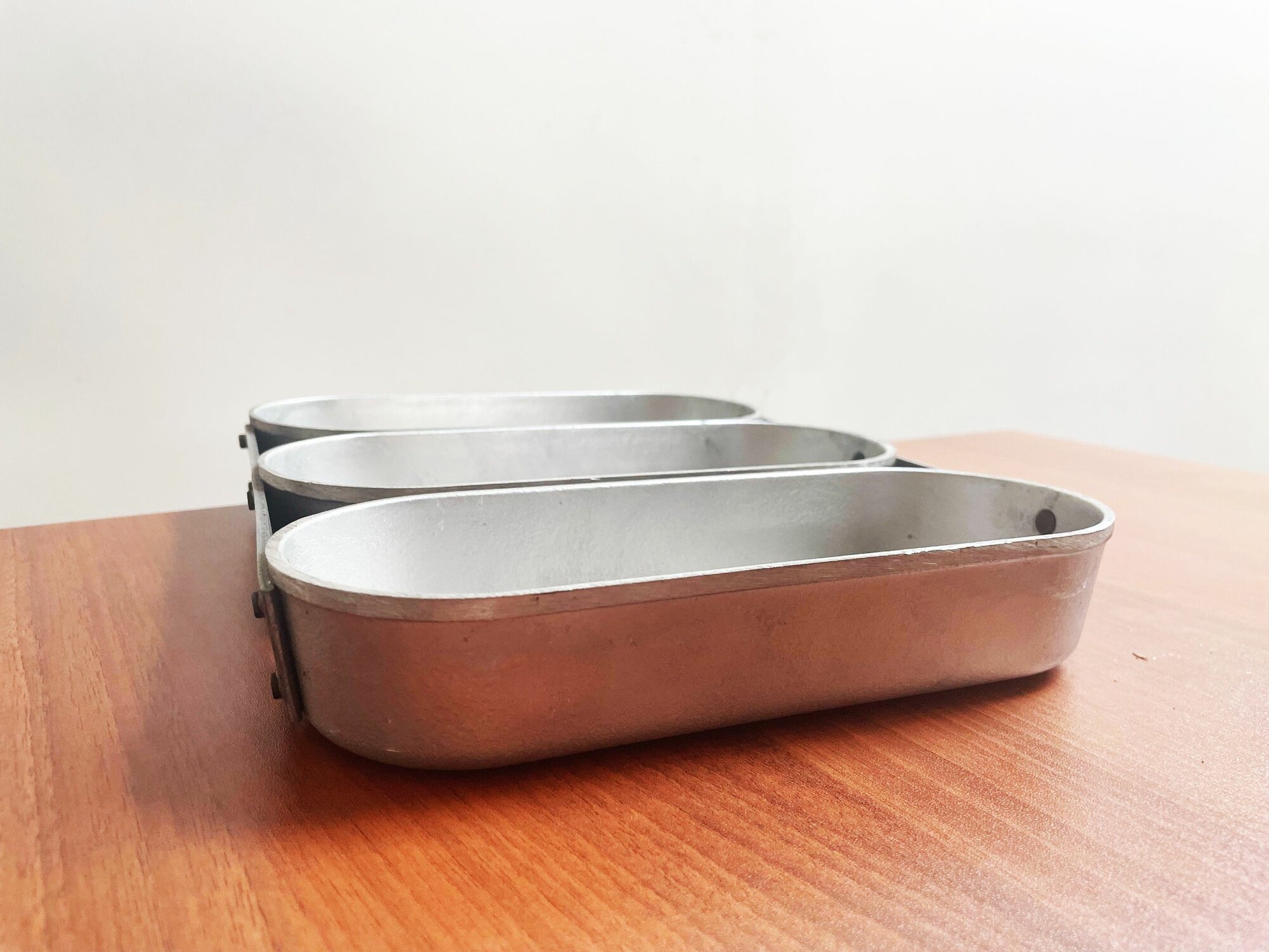 Форма для выпечки хлеба овальная №7-1 3Л 21,5х8,5х4см 3-х секционная литой алюминий