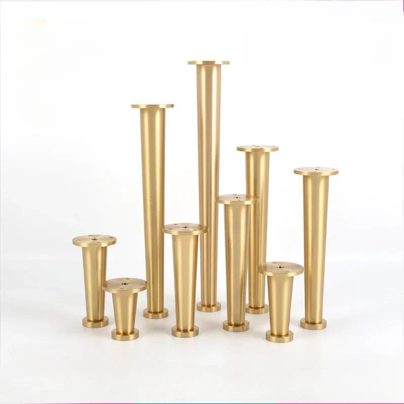 1 шт. латунная коническая ножка с выравнивающими ножками для мебельного шкафа дивана-кровати H100MM