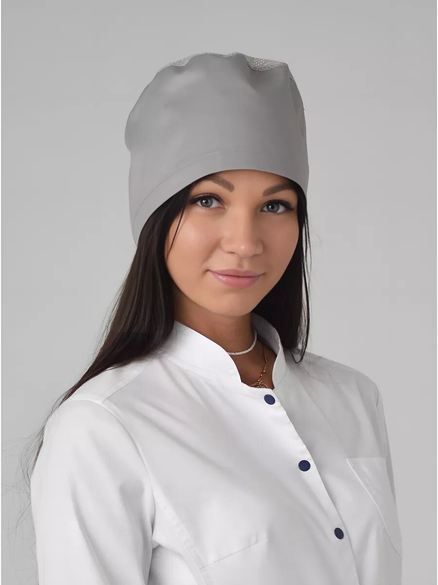 Чепчик медицинский с сеточкой серый