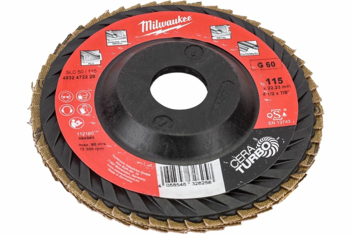 Лепестковый диск CERA TURBO (115 мм; GRIT 60) Milwaukee