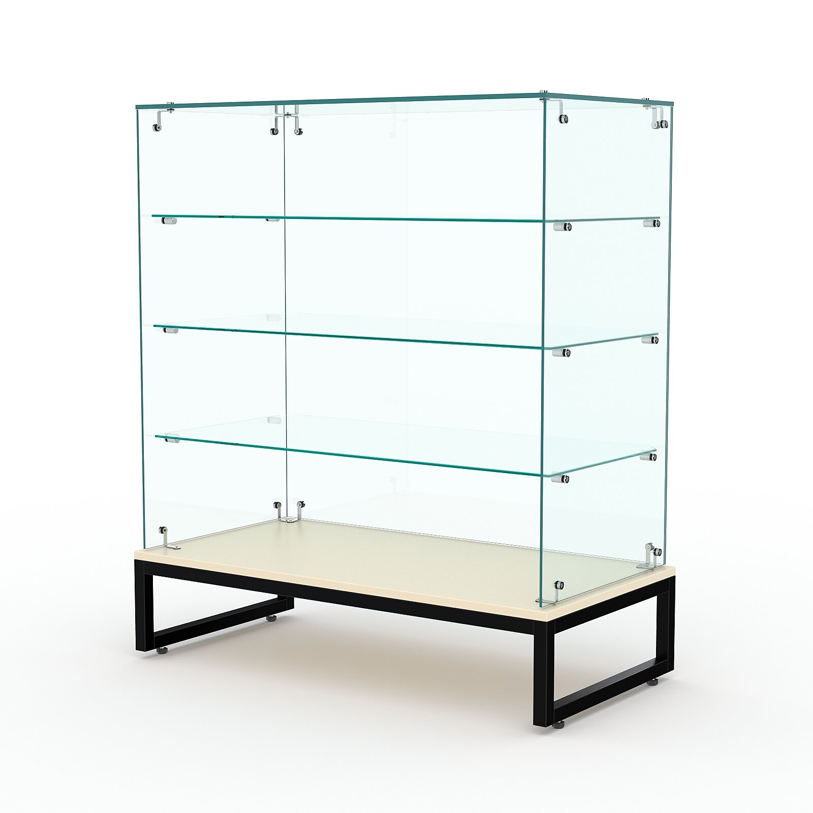 Торговый стеклянный прилавок "лофт стиль" №28 (без дверок), Крем Вайс