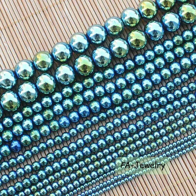 Натуральные гематитовые бусины 2-12 мм 4 мм, Green