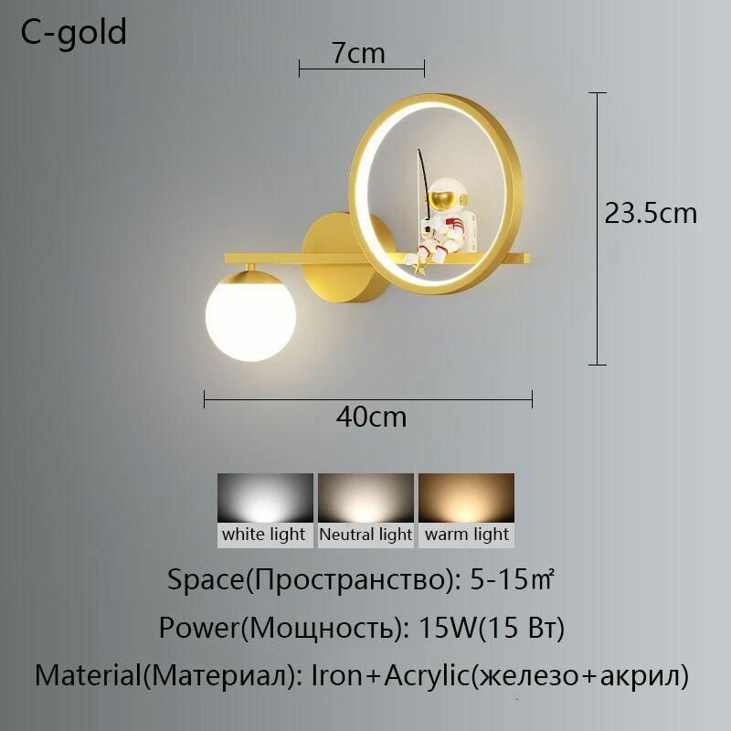 Настенный светильник для космонавтов