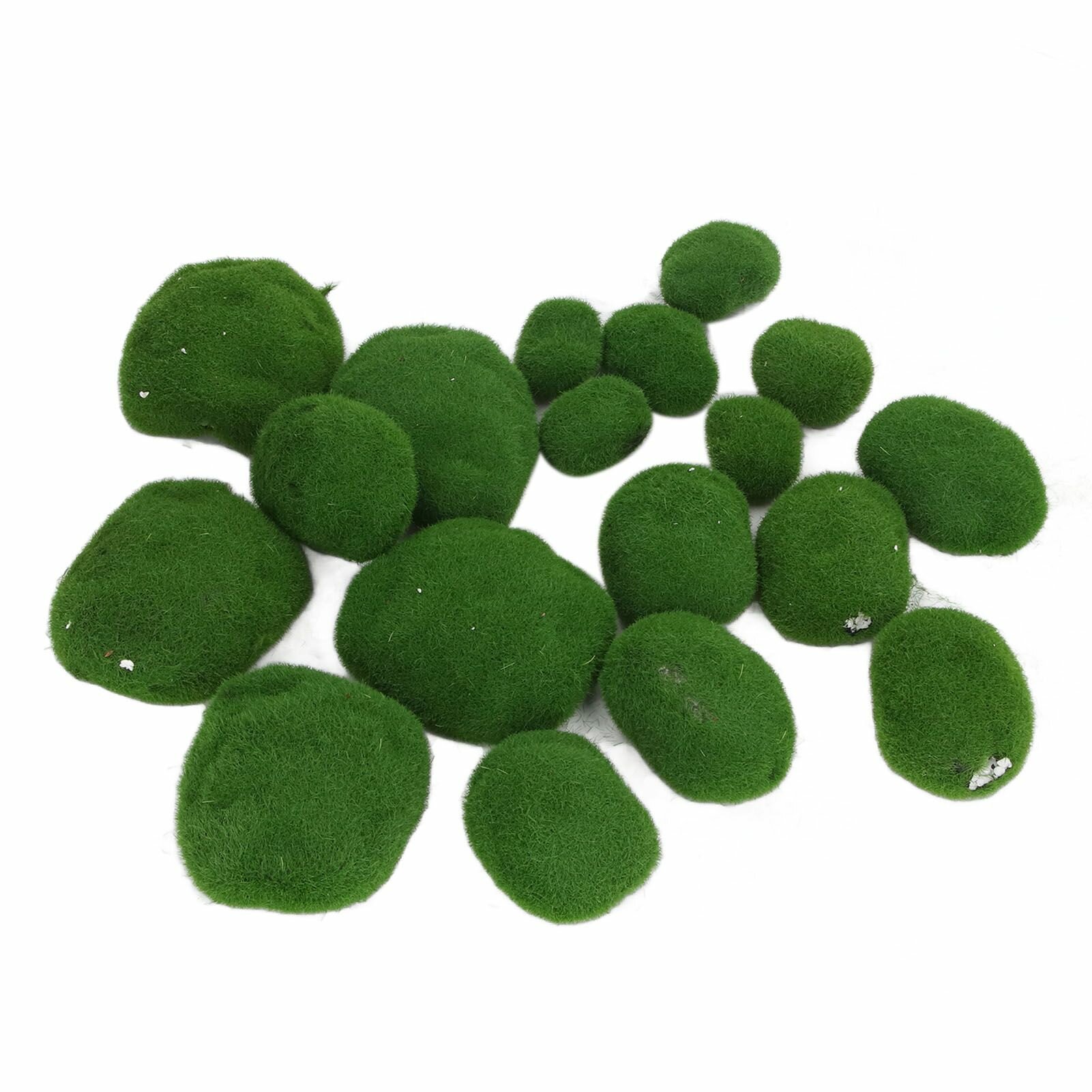 18 шт. Искусственные моховые камни для аквариумов, декоративные, покрытые мхом, для террариумов и миниатюрных ландшафтов