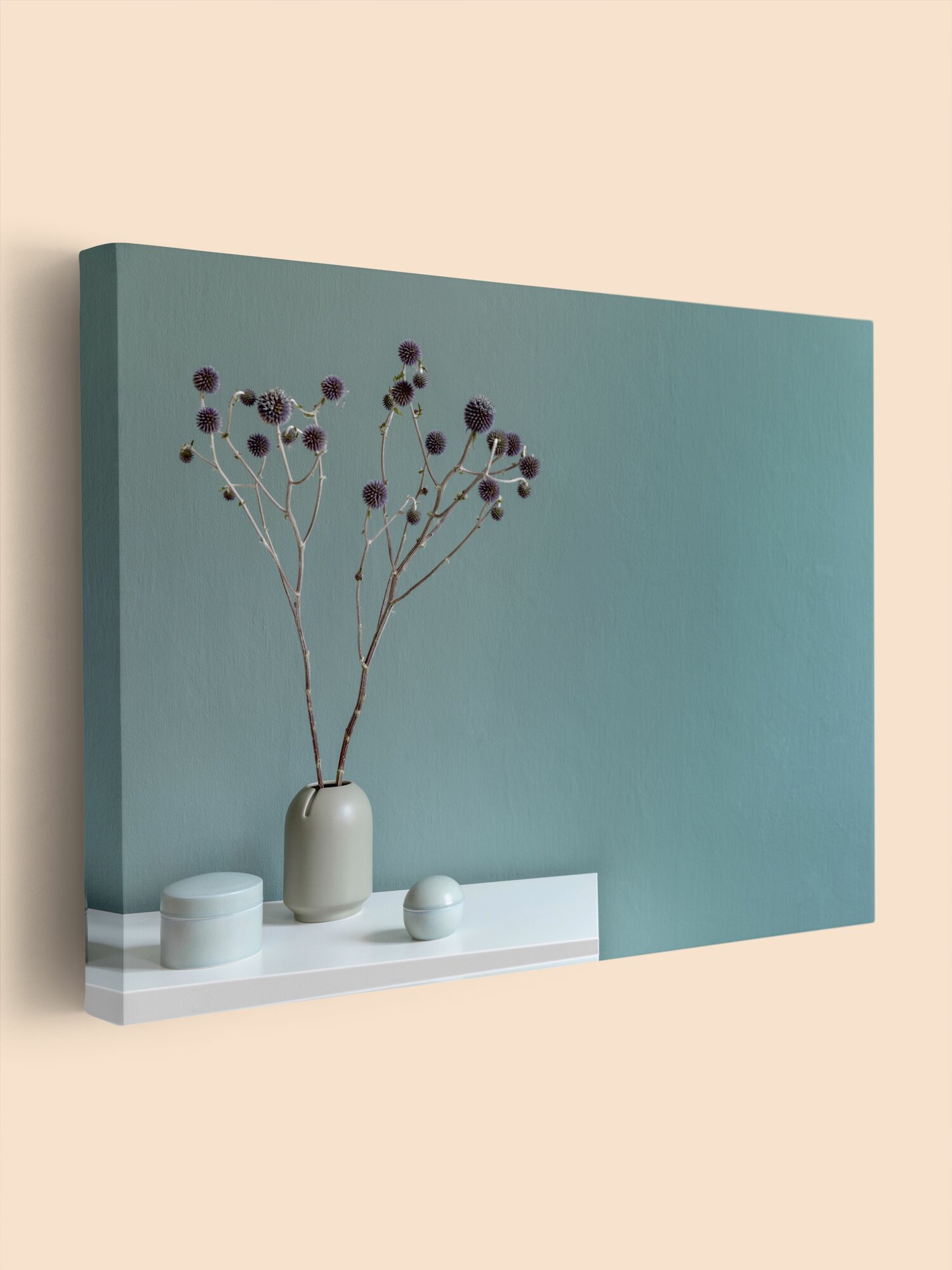 Картина горизонтальная, Натюрморт с сухоцветом в стиле минимализм, 30х40 см Art IrbisPrint холст на подрамнике 20 мм