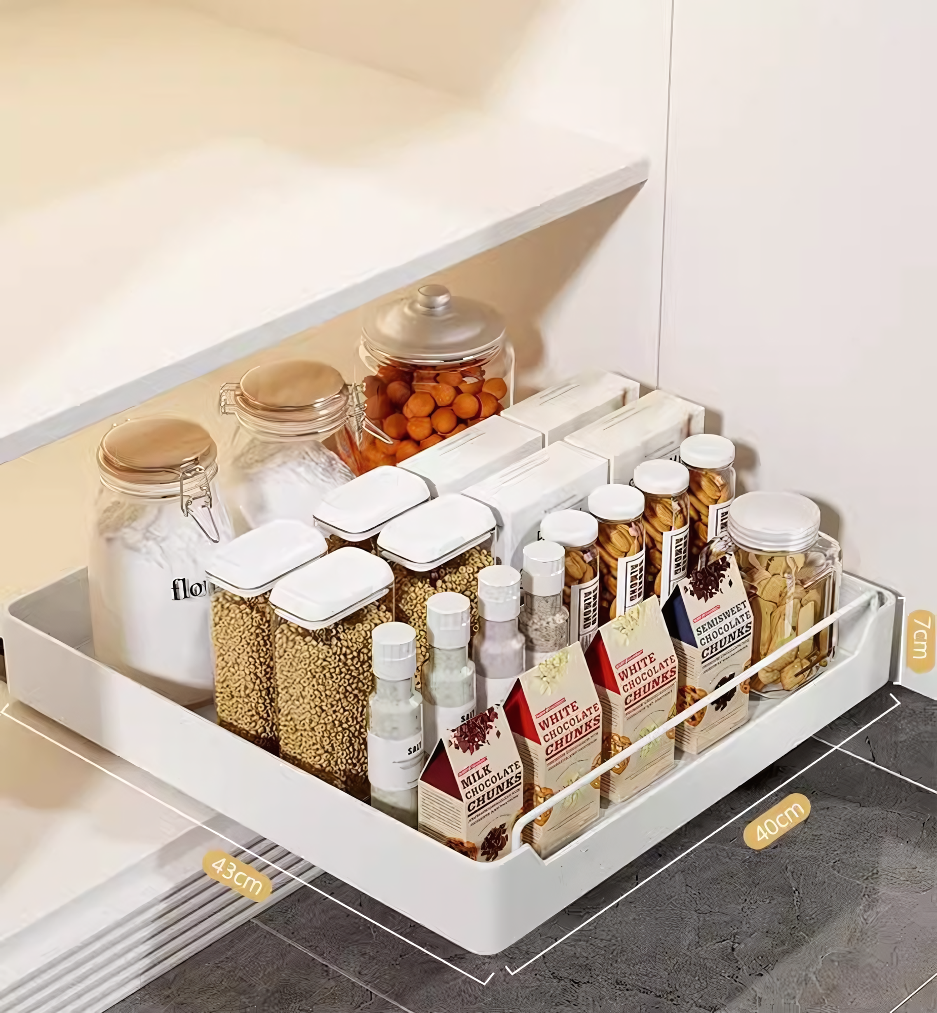 Выдвижной органайзер, для шкафа, углеродистая сталь, 40x43 см