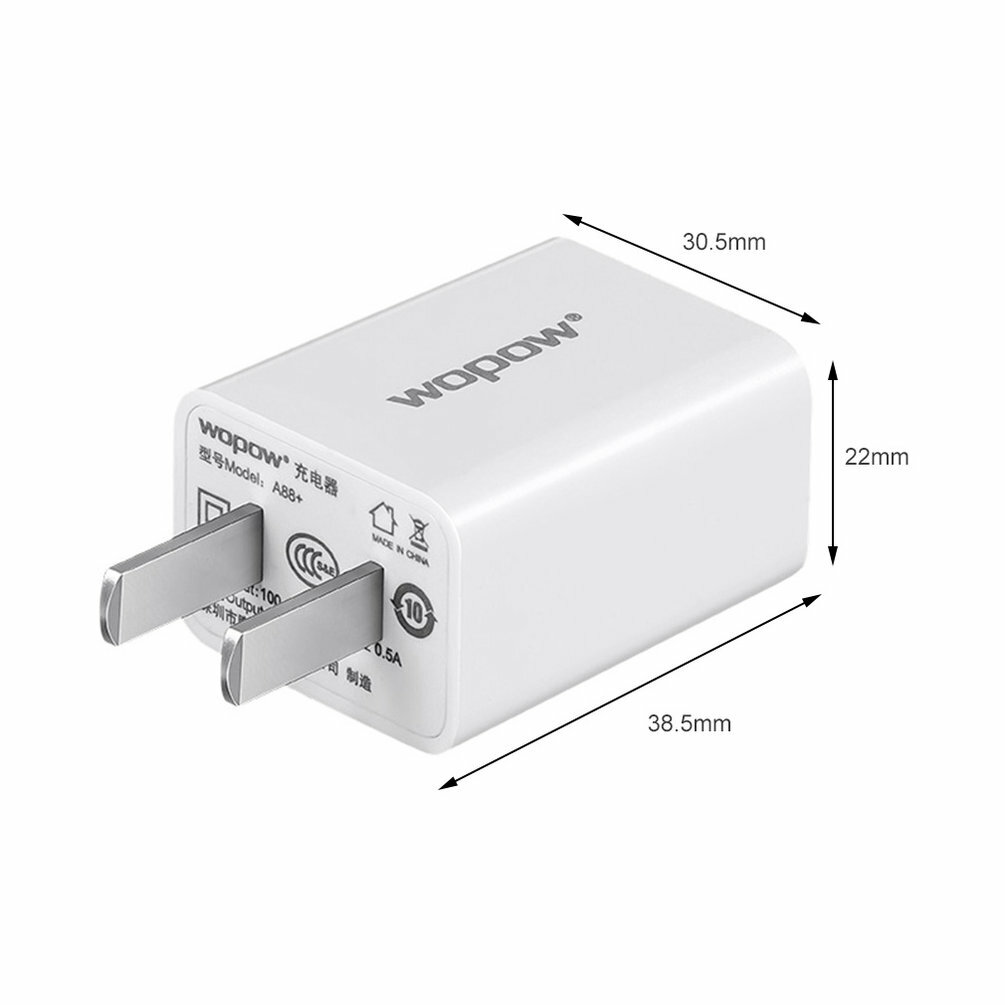 A88+ Быстрая зарядка 2A 5V Адаптер для прямой зарядки для Android мобильного телефона для iPhone - белый
