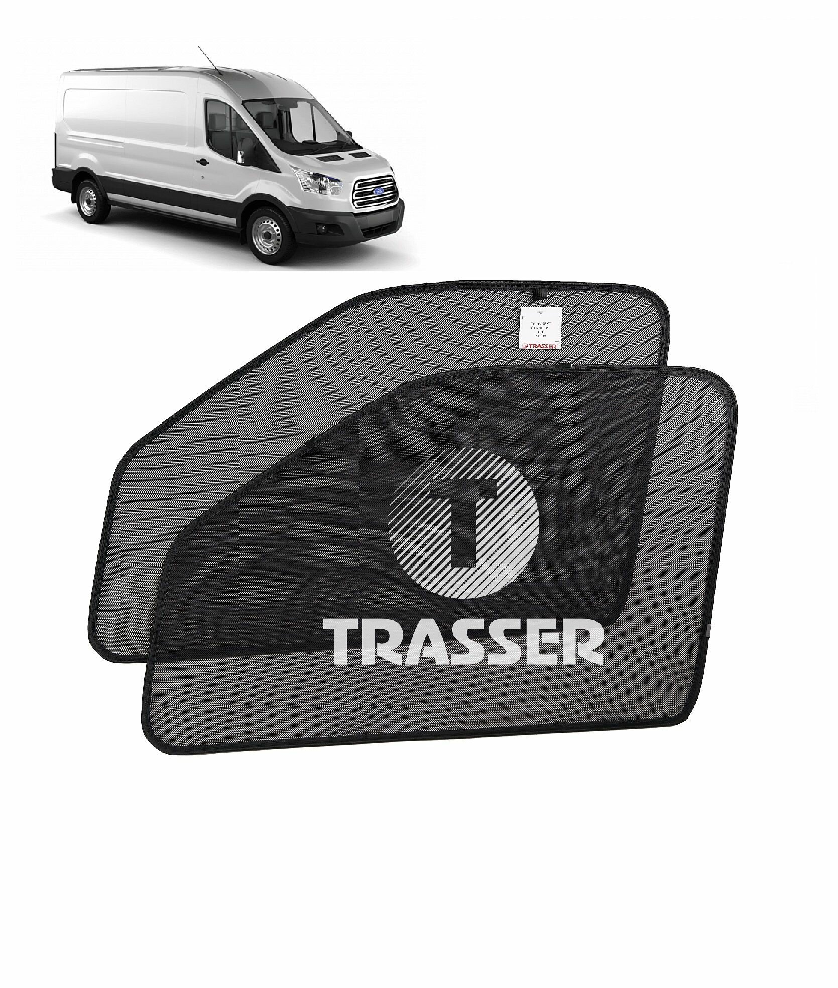 Каркасные шторки для Ford Transit 8 ( c 2013 г. в. ) сетки цельные ( перекрывают форточку ) комплект премиум