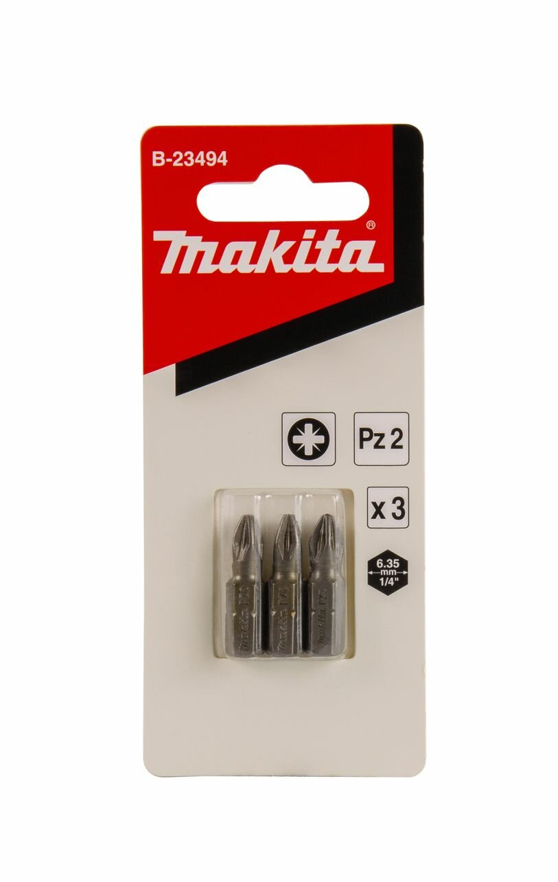 Бита Pozidriv PZ2, 25 мм, C-form 3 шт Makita B-23494