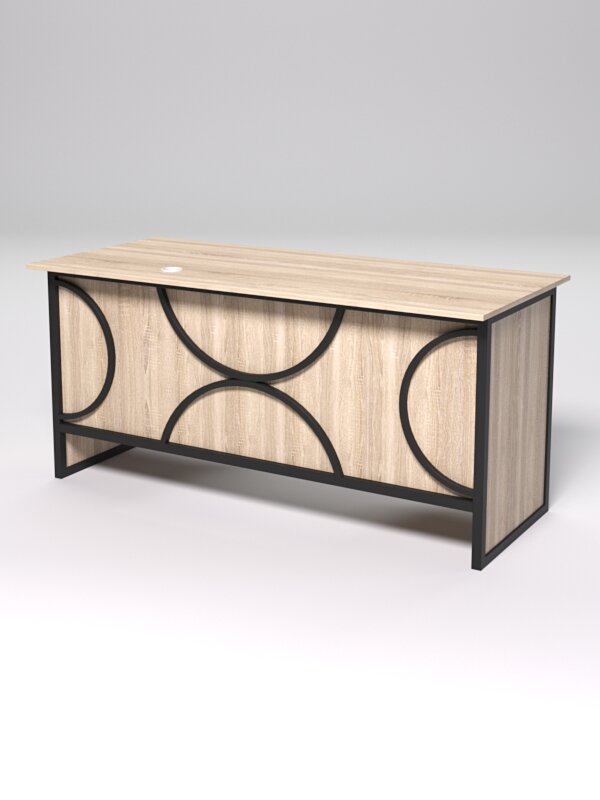 Стол двухтумбовый офисный С-07 "стронг" в стиле лофт декор №1, Дуб Сонома