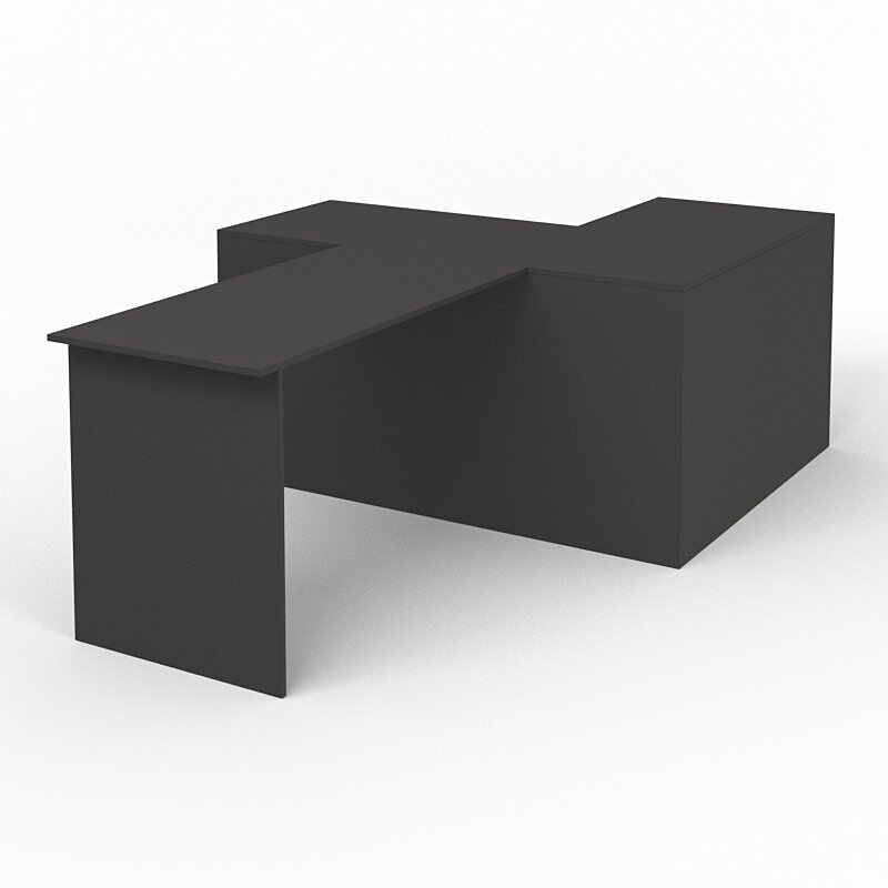 Стол руководителя №16 с приставкой брифингом, Черный. Производитель товара - компания Westcom.