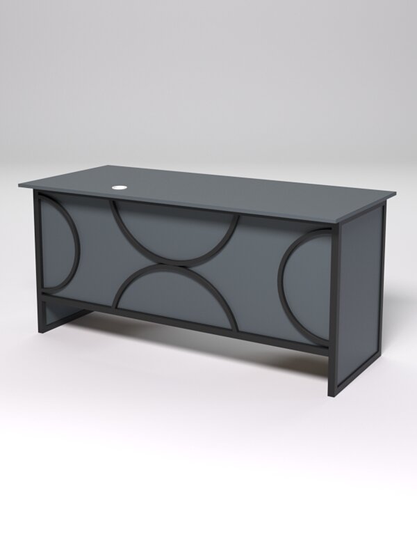 Стол двухтумбовый офисный С-07 "стронг" в стиле лофт декор №1, Темно-серый