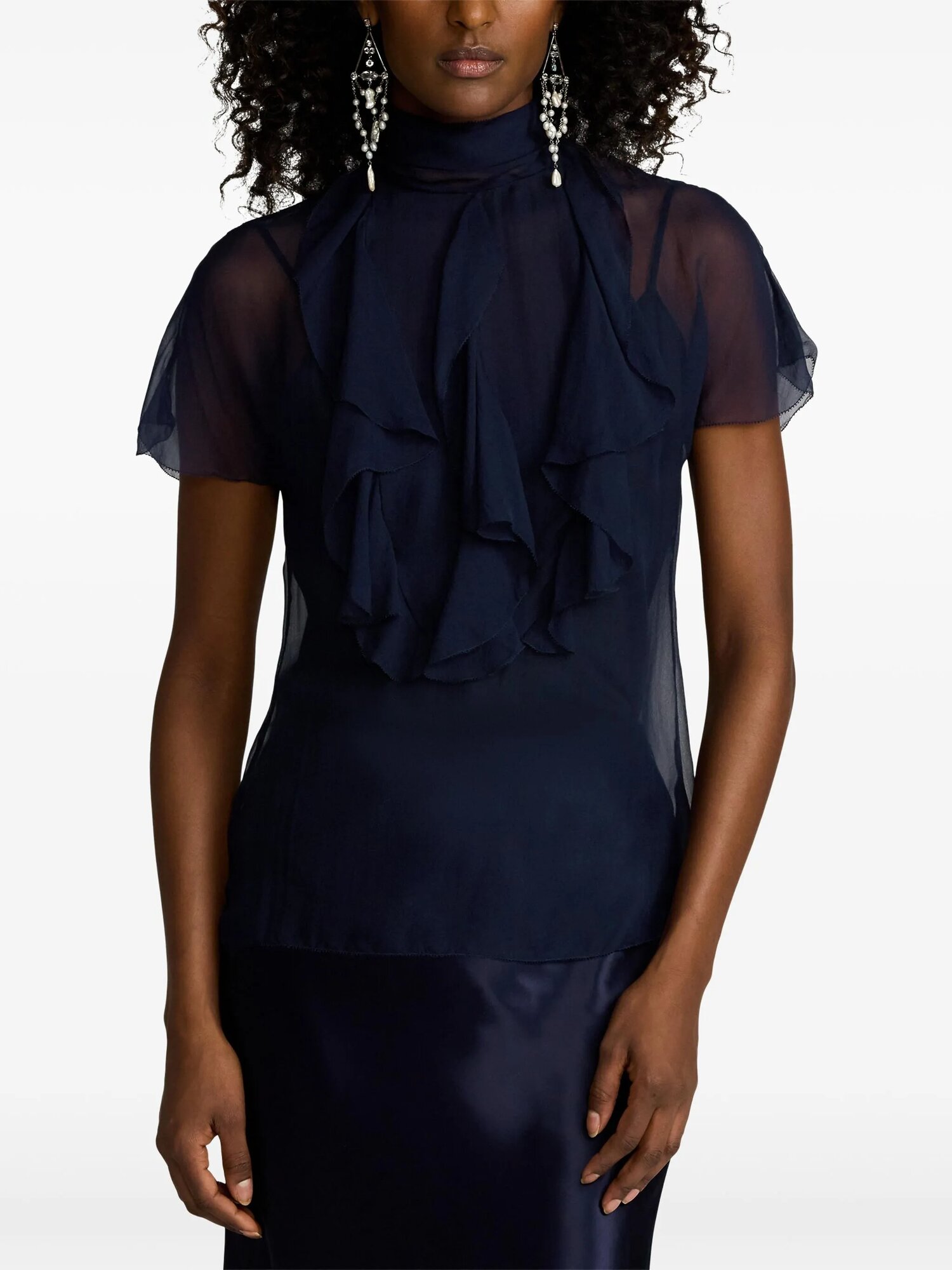 Блуза Ralph Lauren Collection Etta, размер 2, синий — фото 1
