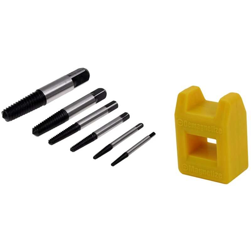 6 шт. инструментов для снятия крепежа, винтов, болтов, гаек и 1x отвертка, намагничивающее устройство, размагничивающее устройство, магнитное