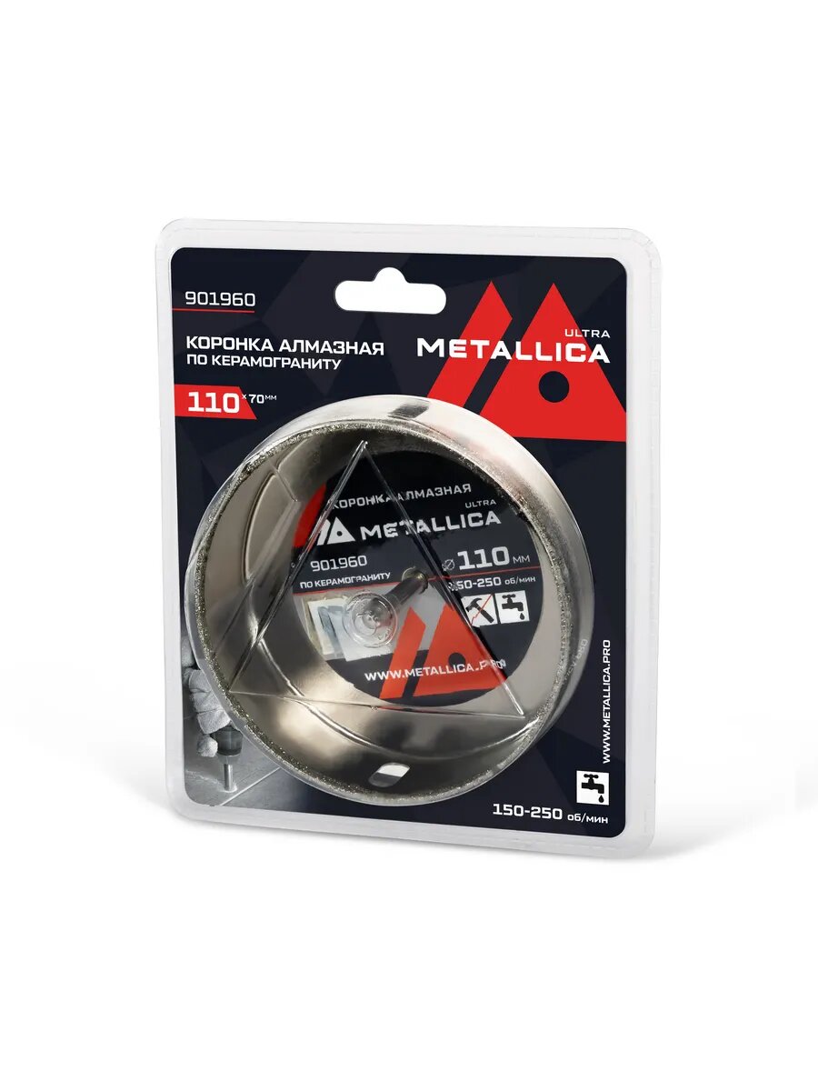 Коронка алмазная Ultra 110х70 мм по керамограниту, плитке, 1 шт.