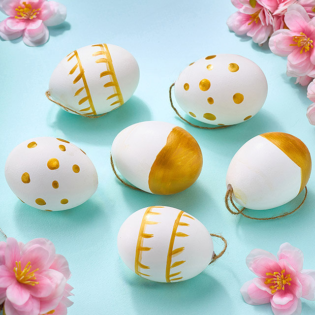 Пасхальные украшения Яйца Риденте 6 см, 6 шт, натуральная скорлупа, Due Esse Christmas, XPA21000231-3
