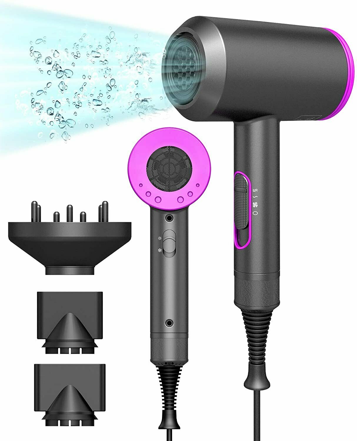 Фен, фен щетка ионный фен для воды, 1800w, красный, система управления постоянной температурой, салон инструмент для укладки волос
