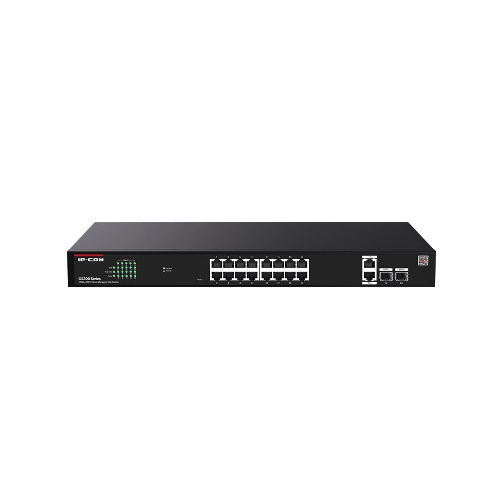 IP-COM G2220P-16-250W Коммутатор управляемый PoE, 18 портов, 18x1 Гбит/с, SFP 2x1 Гбит/с, PoE 16x30Вт (до 230Вт)