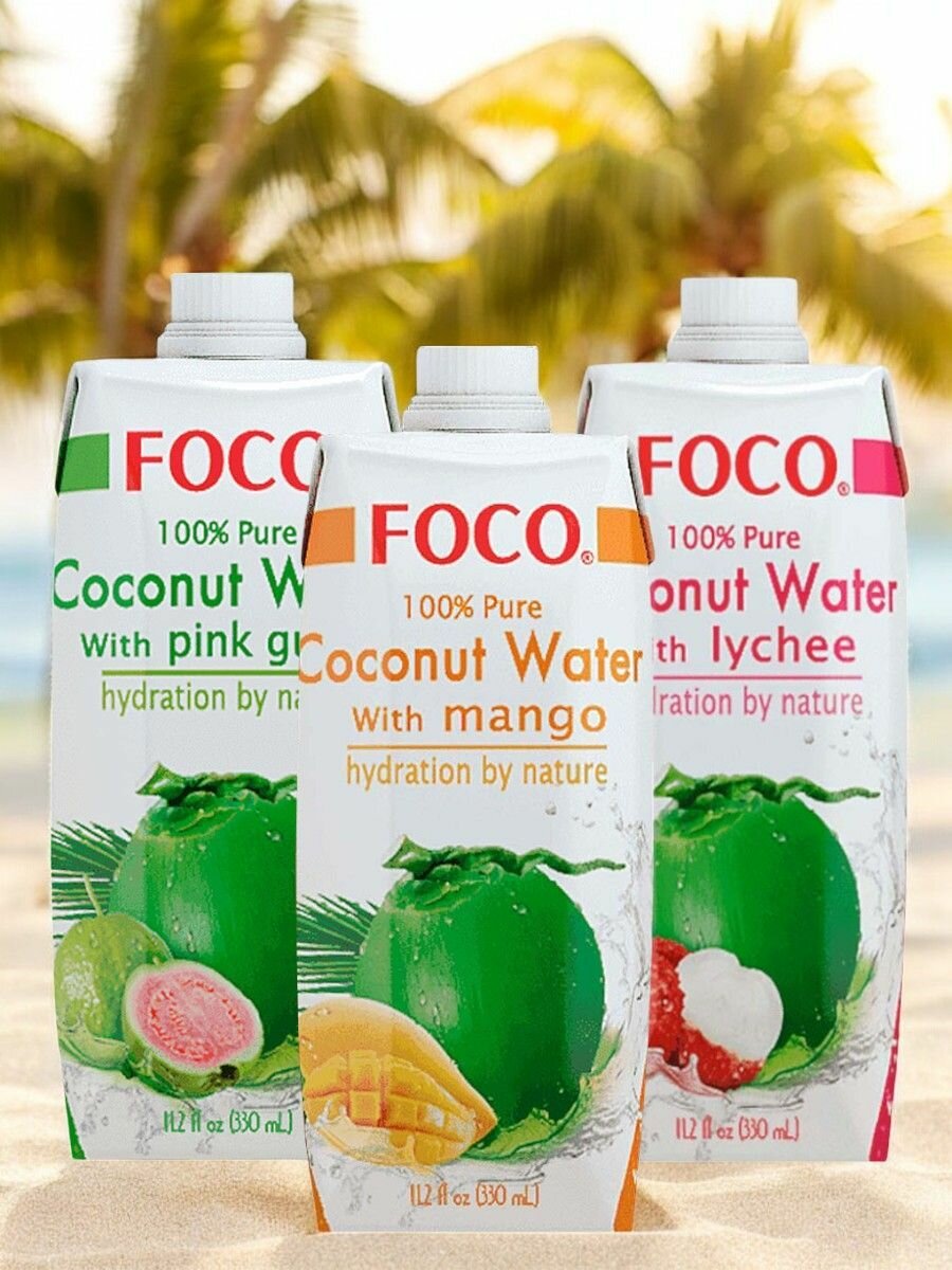 Кокосовая вода FOCO набор 3 шт
