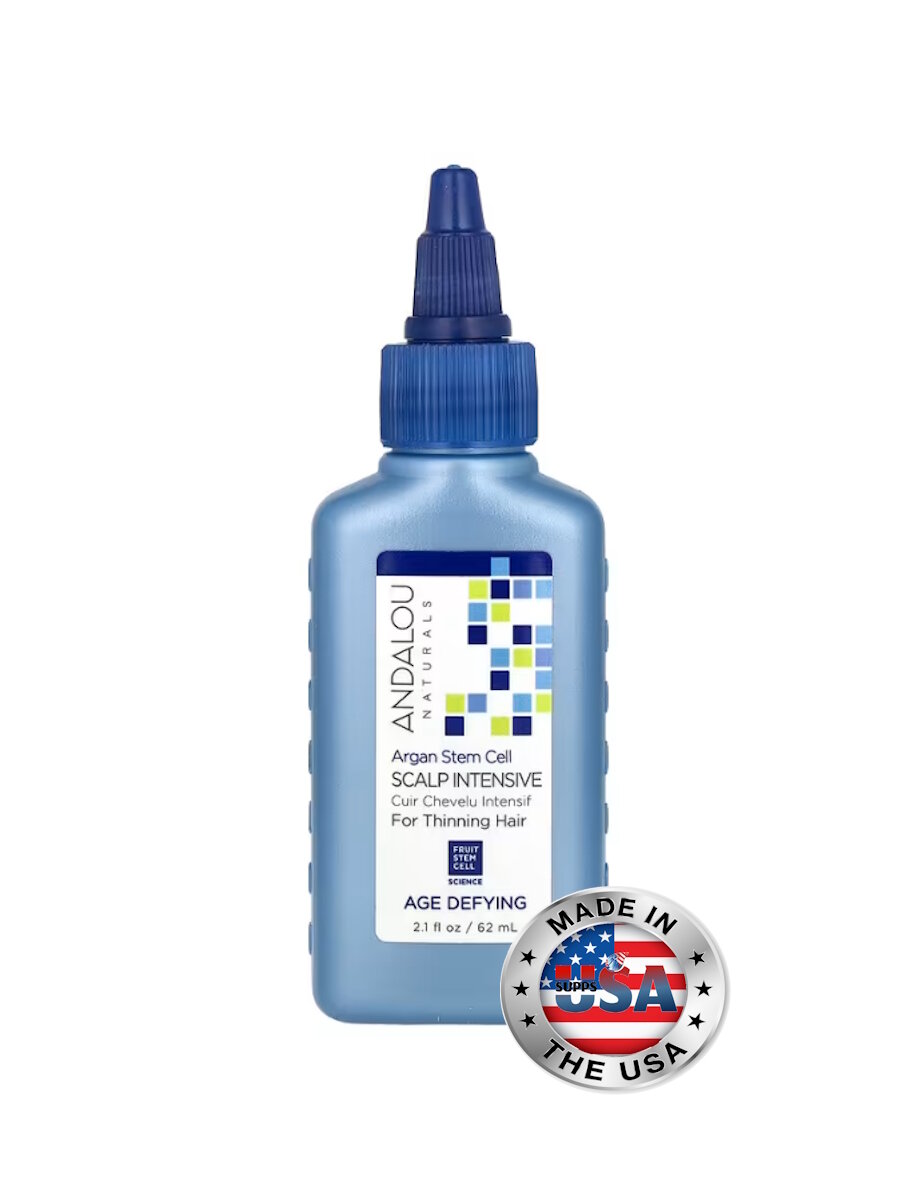 Andalou Naturals, аргановые стволовые клетки, интенсивное средство для кожи головы, против выпадения волос, омолаживающий эффект, 62 мл