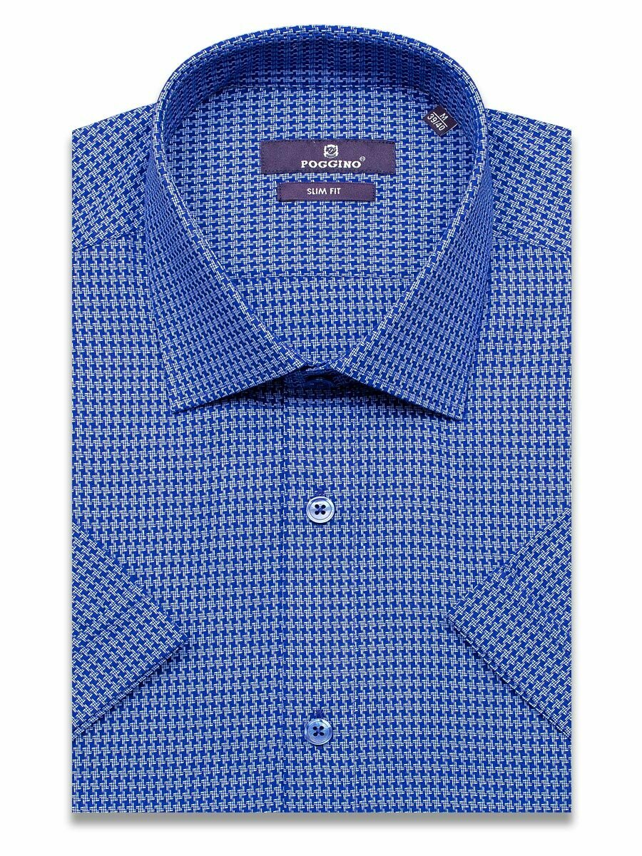 Рубашка приталенная с коротким рукавом