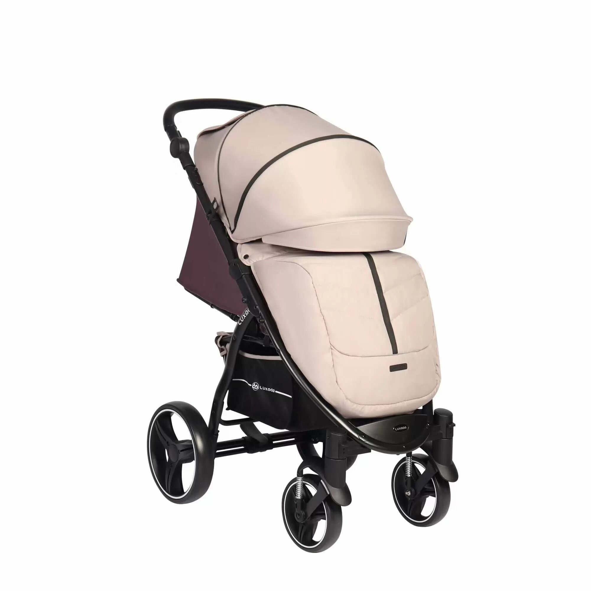 Luxmom G30 NEW Прогулочная коляска, с большими колесами, регулируемой ручкой, полная комплектация. Цвет: Бежевый